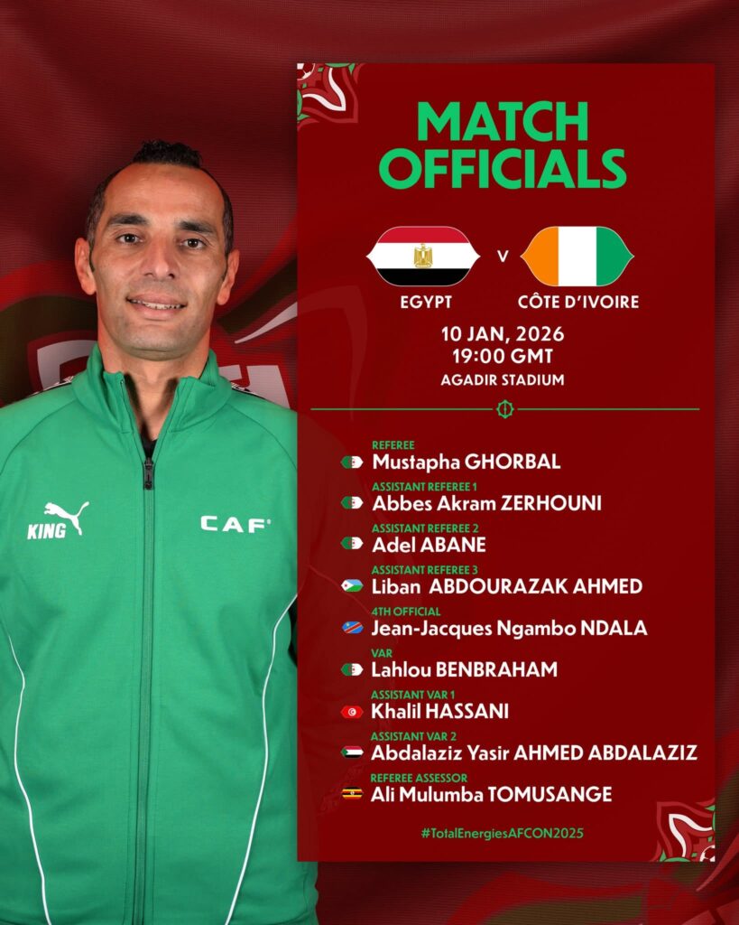 CAF Appoints Referees for AFCON 2025 Quarter-Finals - MoroccoBeat