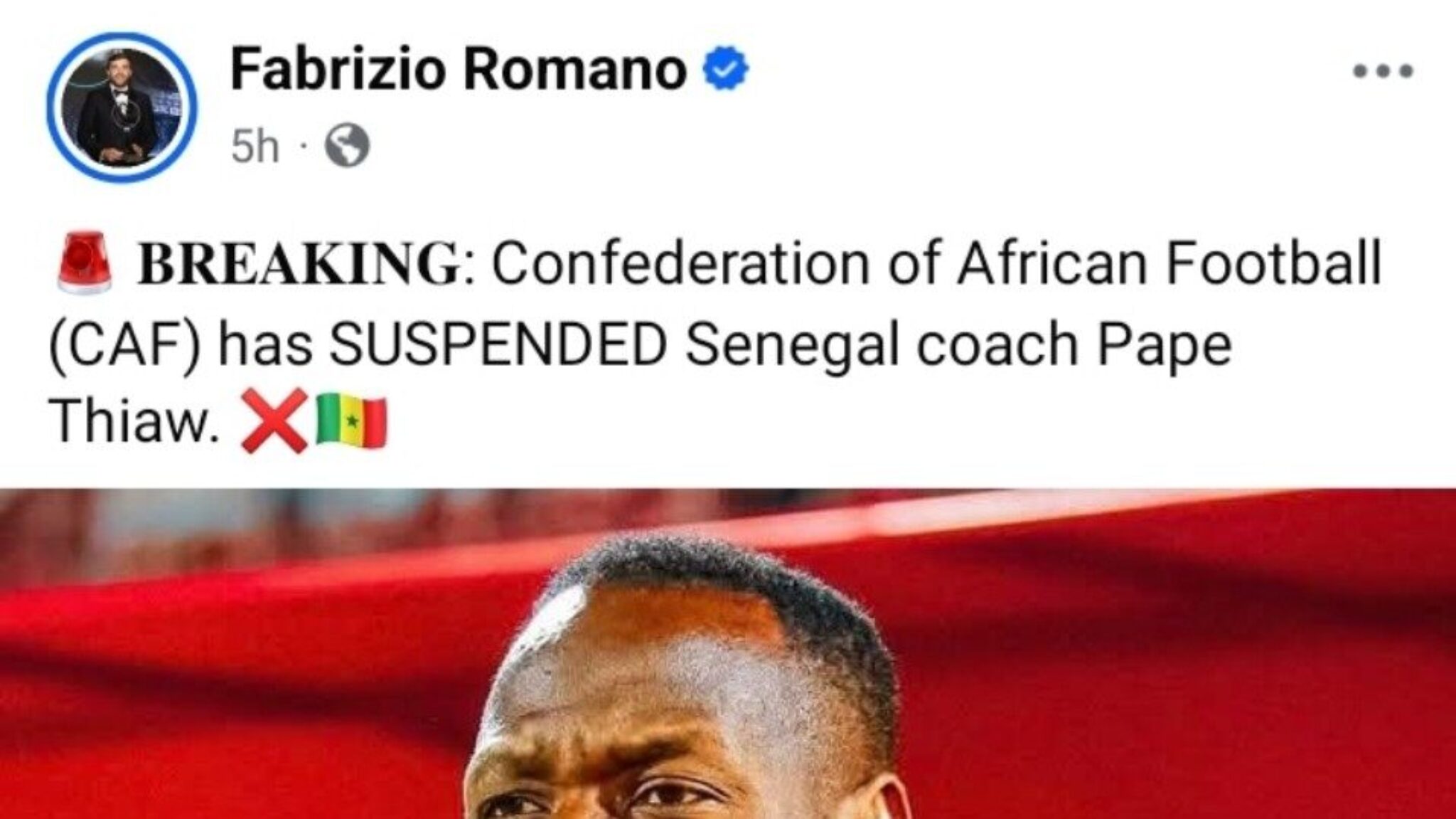 Romano: CAF Suspends Senegal Coach Pape Thiaw Following AFCON 2025 ...